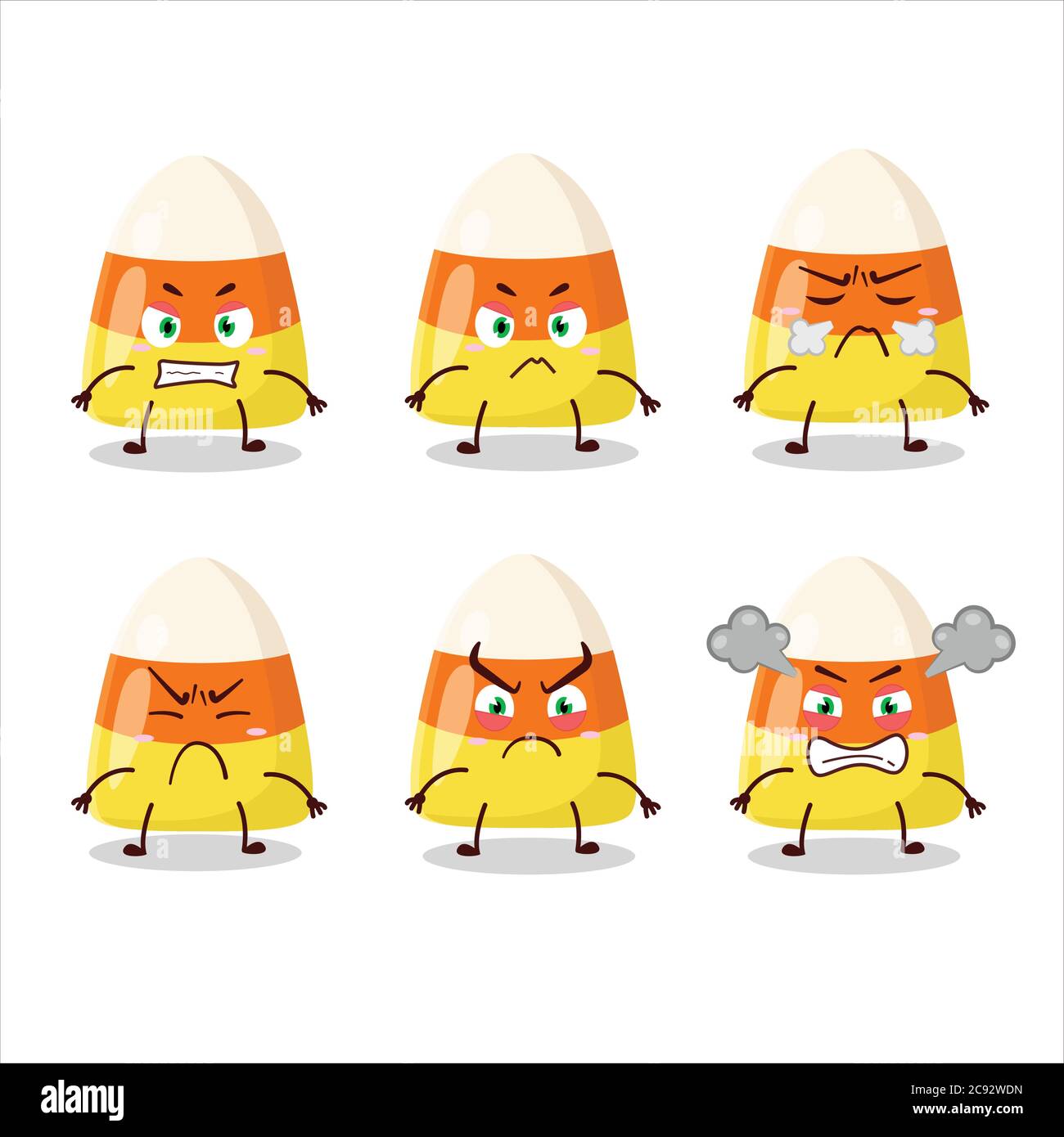 Candy corn cartoon character with various angry expressions Stock ...