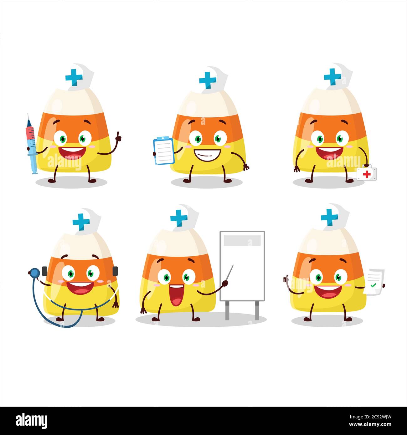 Doctor profession emoticon with candy corn cartoon character Stock ...