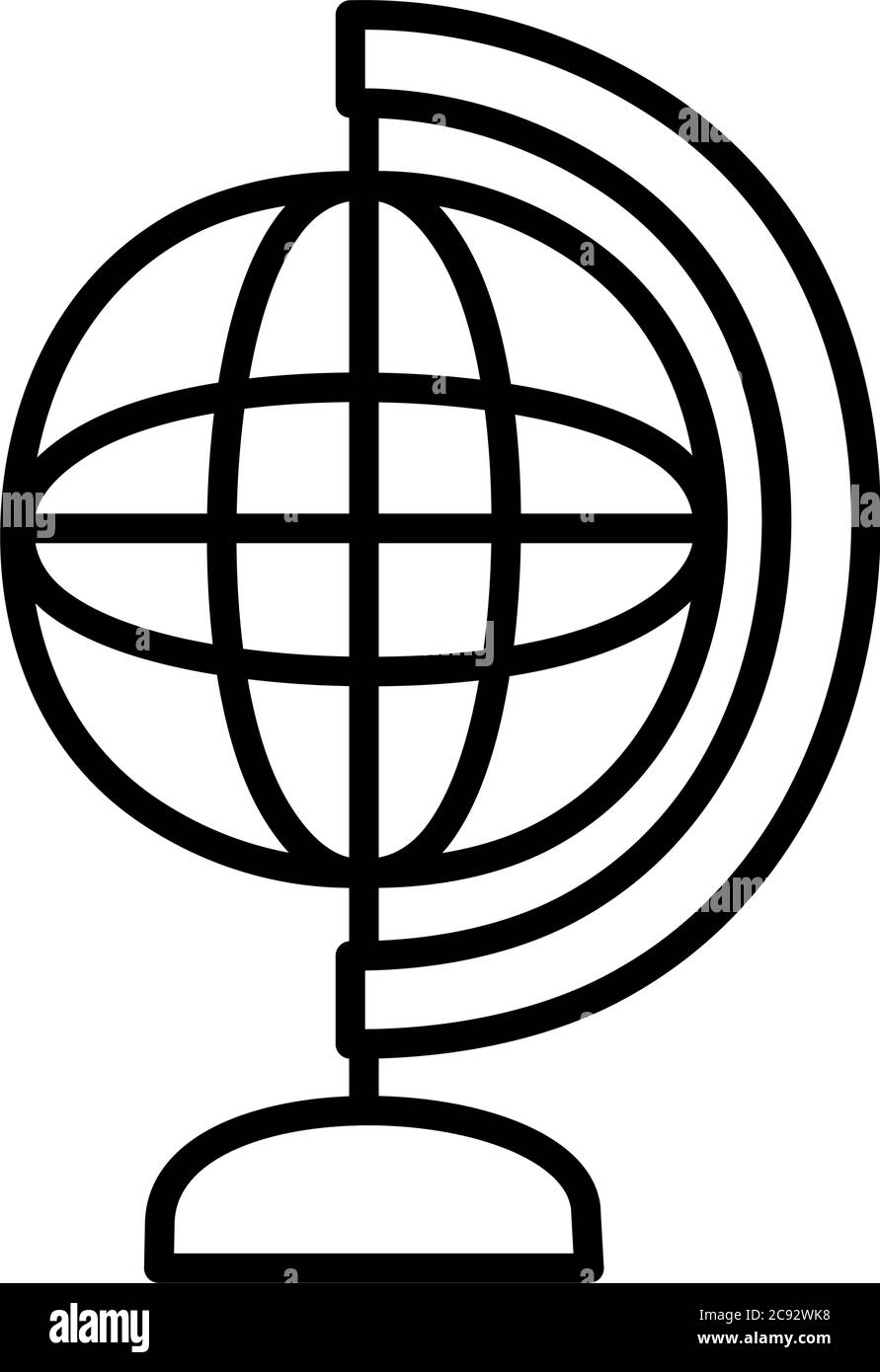 geography tool icon over white background, line style, vector ...