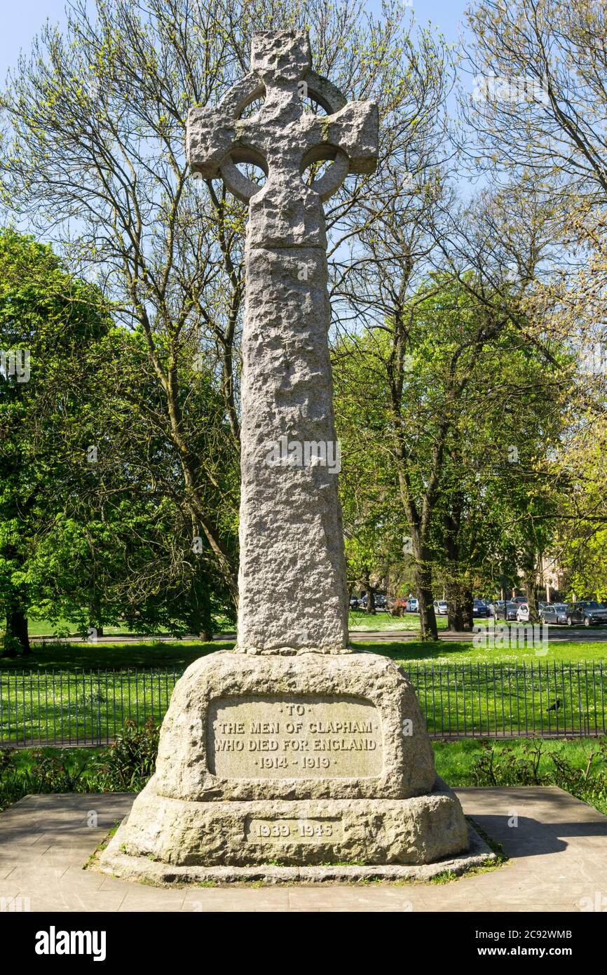 Cross on Clapham Common in south London commemorating the men of ...