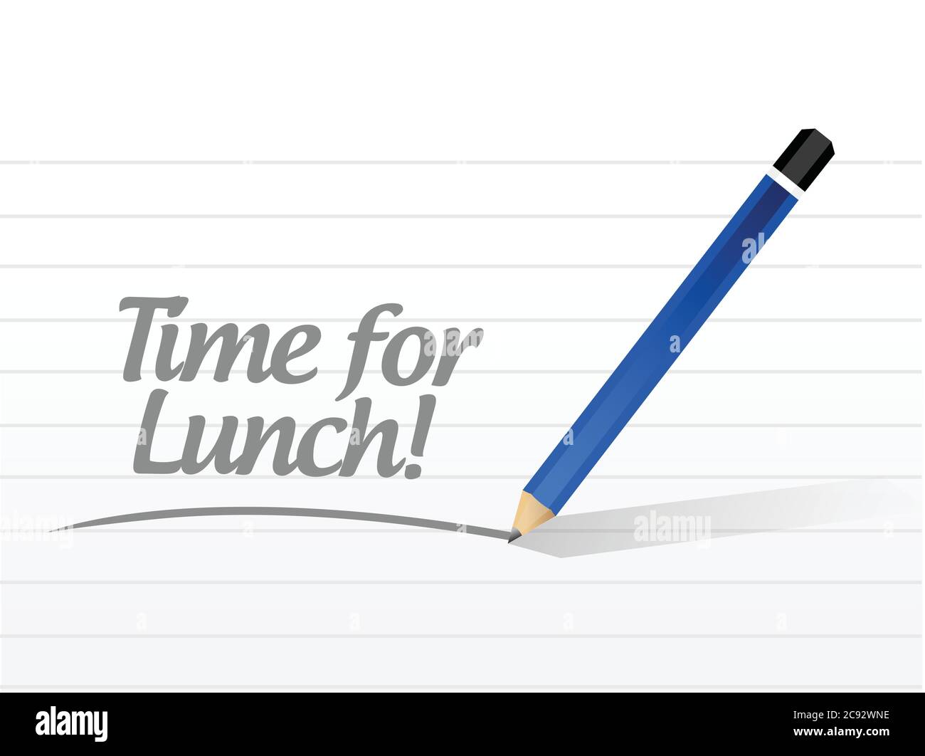 Time for lunch message illustration design over a white background ...