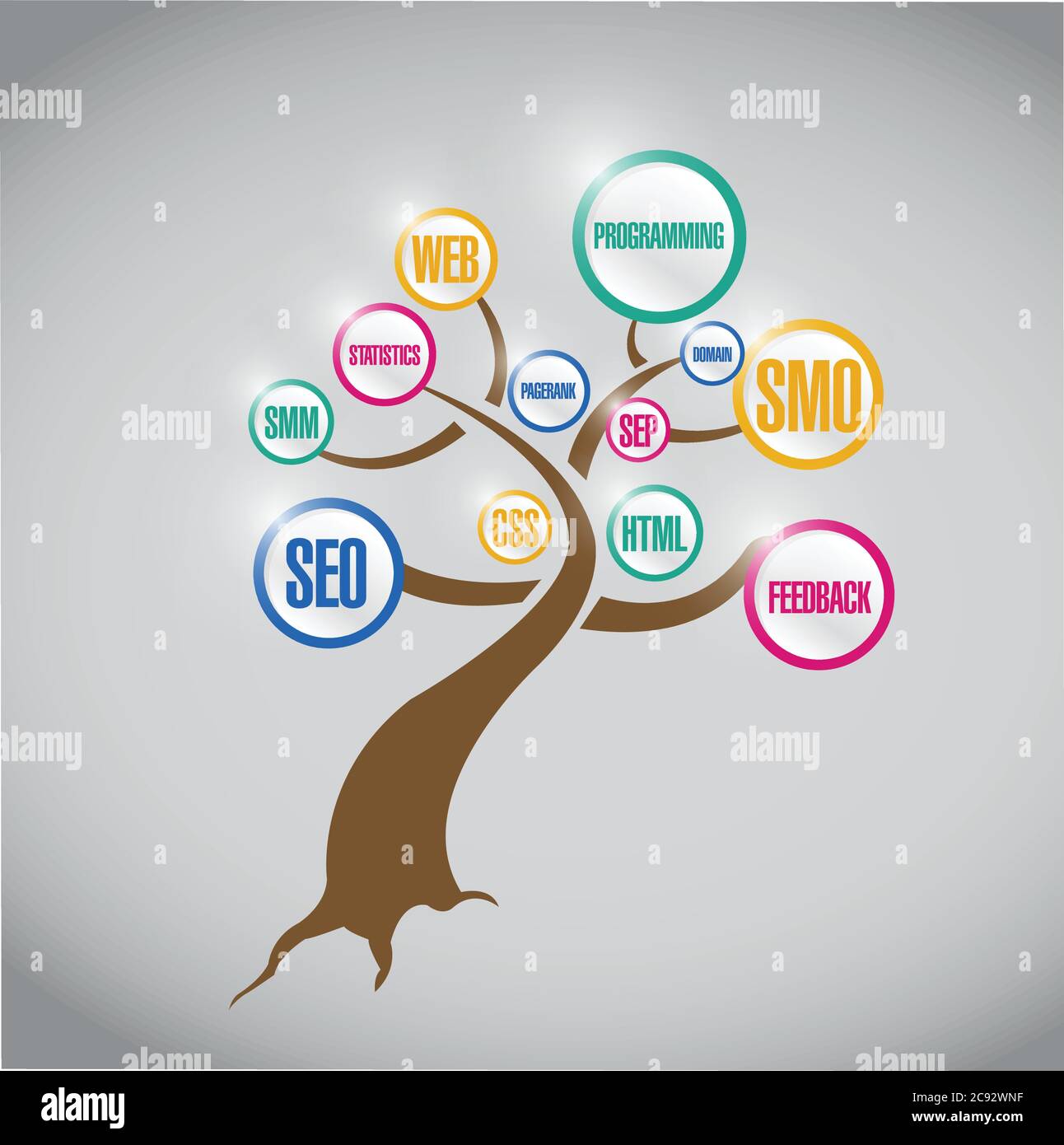 Tree web site tools illustration design over a white background Stock ...