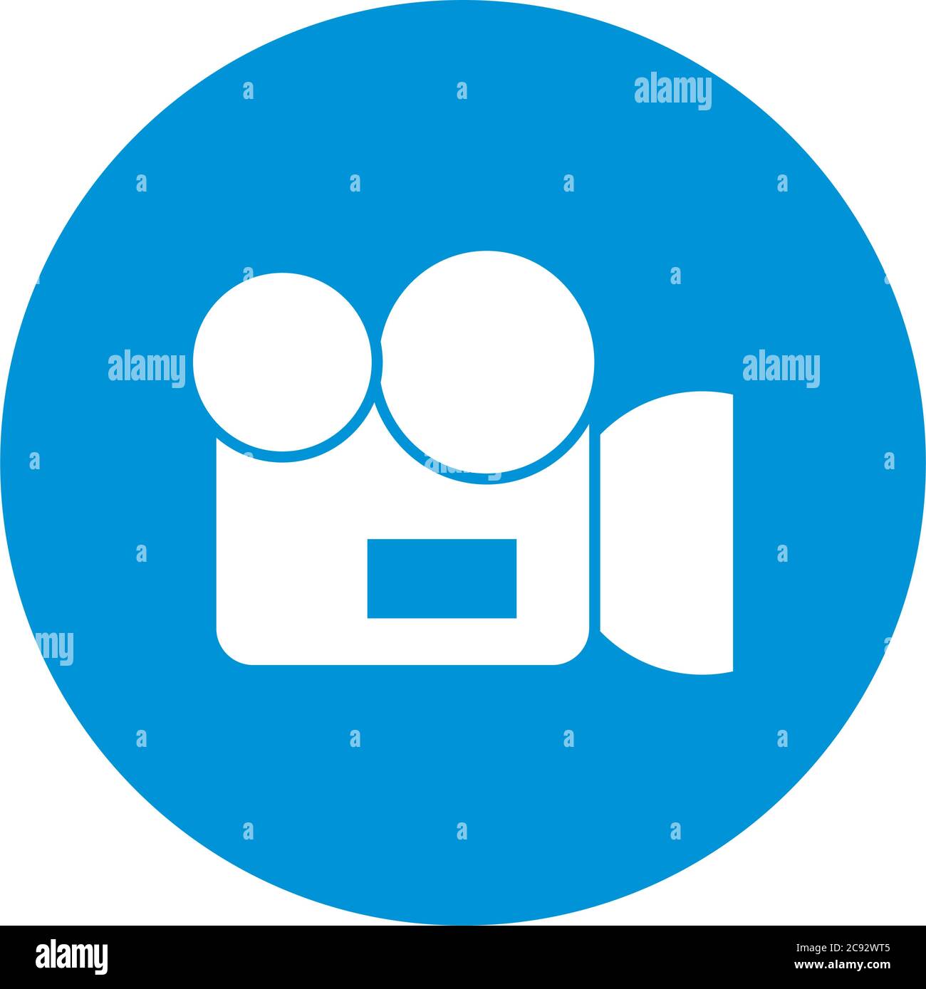 video camera icon over white background, block style, vector ...