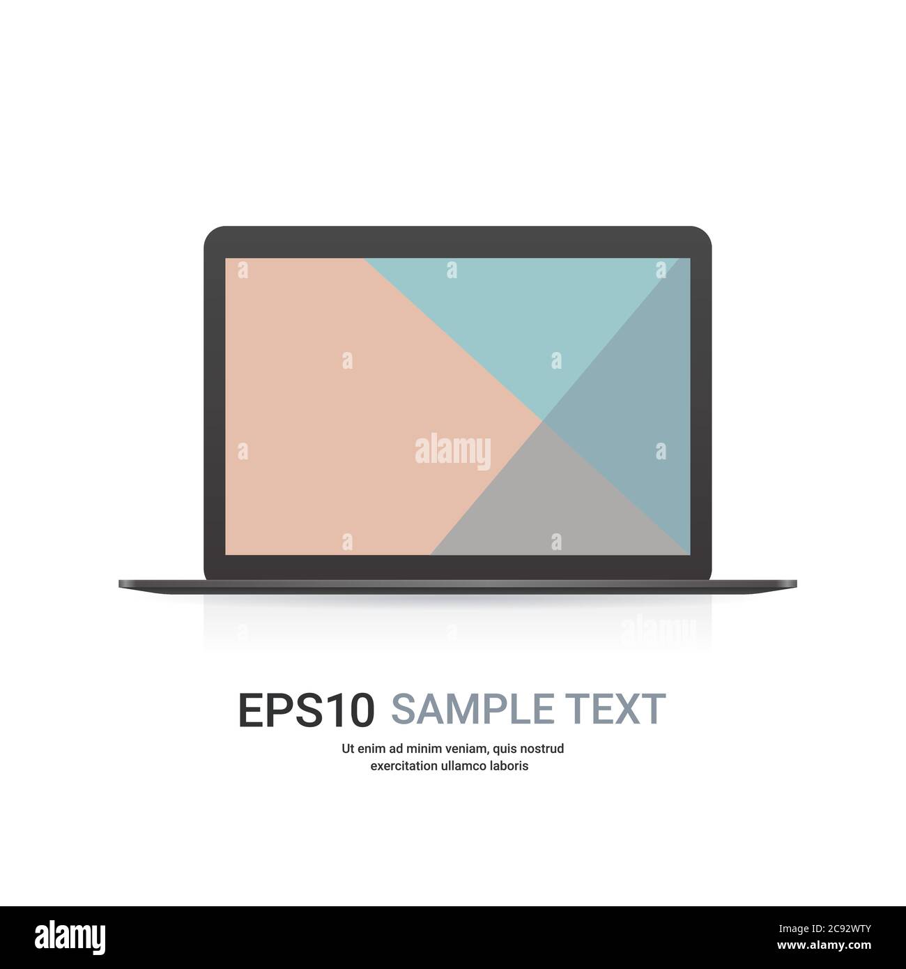 modern laptop with colored screen realistic mockup gadgets and devices ...