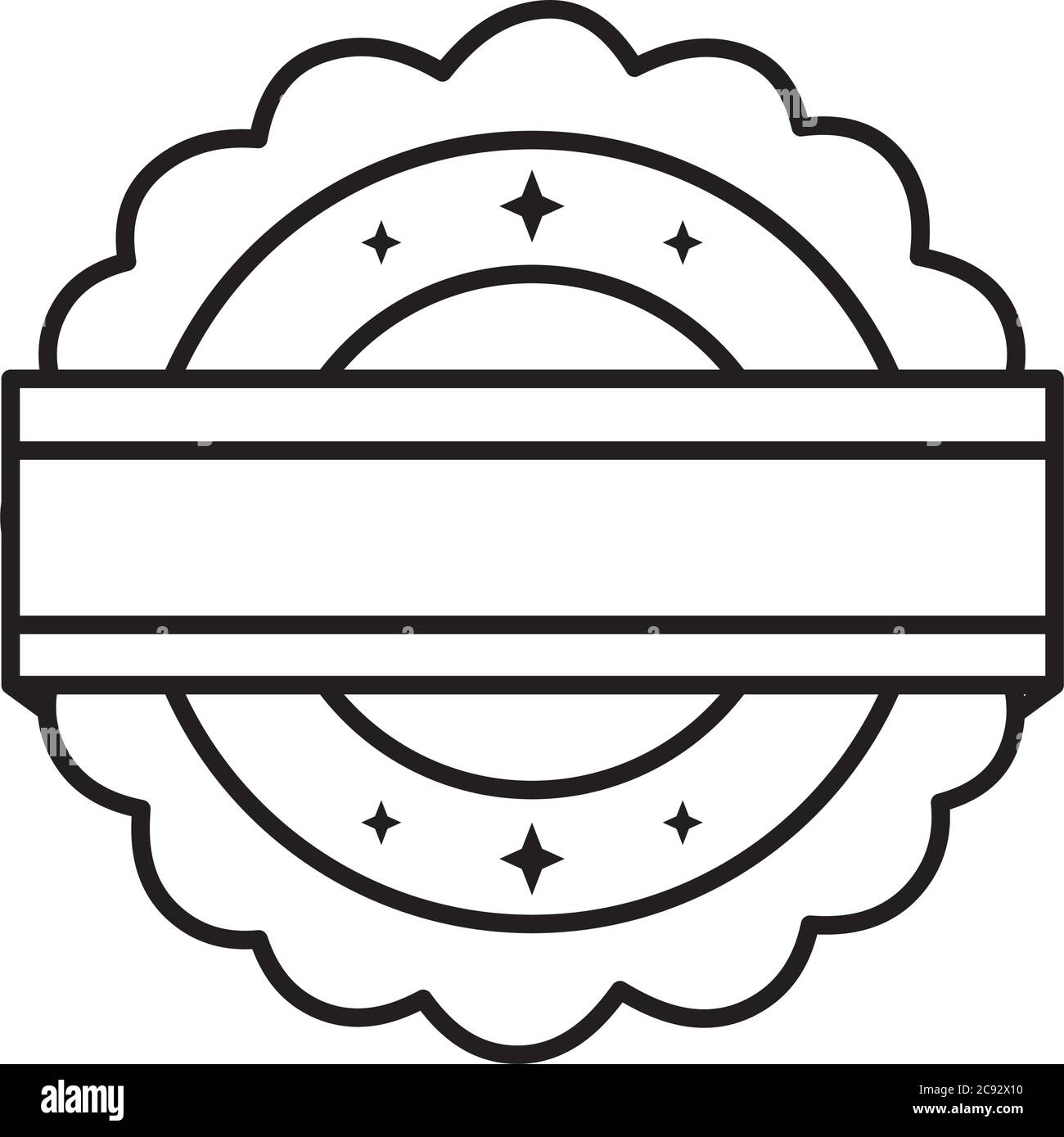 round sticker icon over white background, line style, vector ...