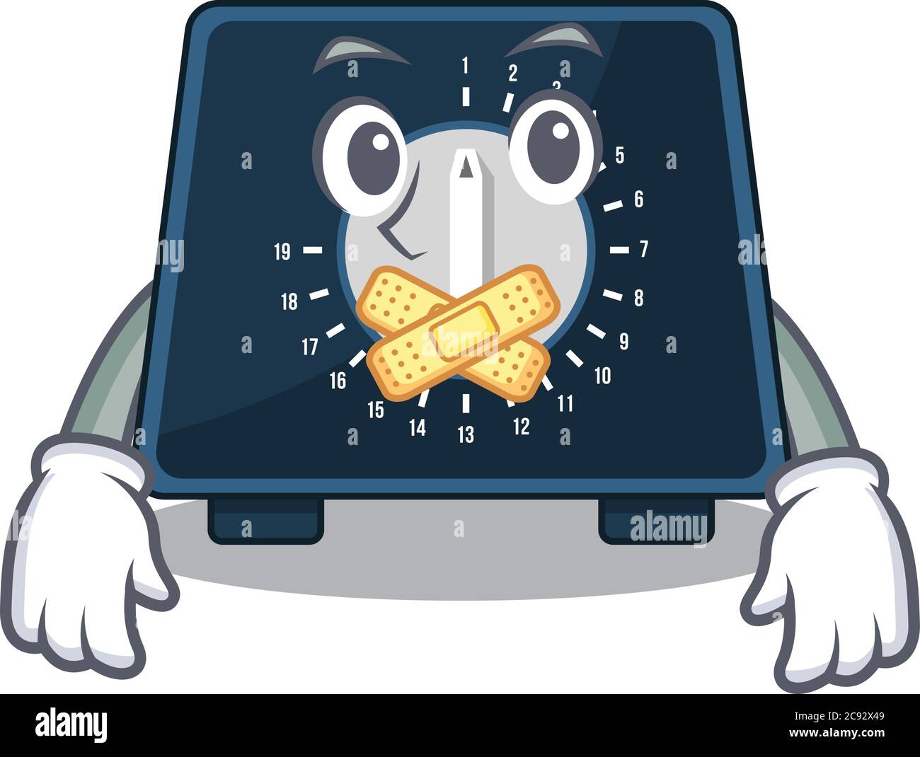 Kitchen timer cartoon character style having strange silent face Stock ...