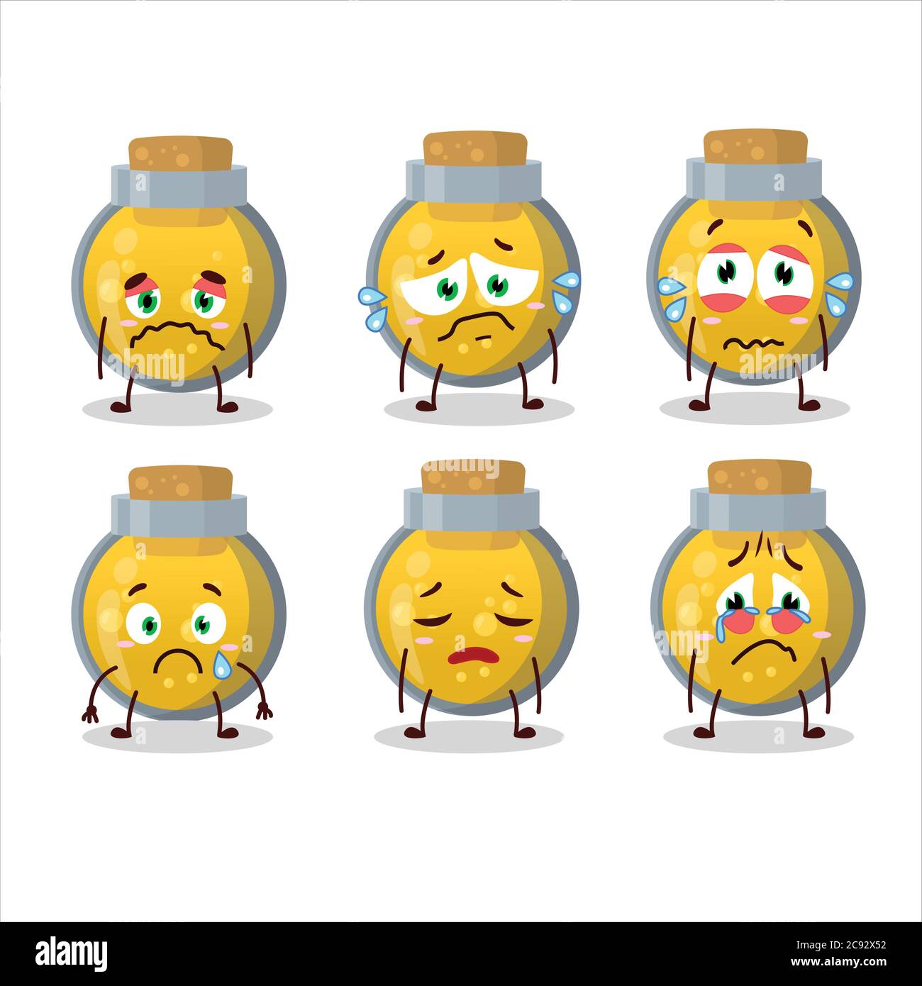 Golden potion cartoon character with sad expression Stock Vector Image ...