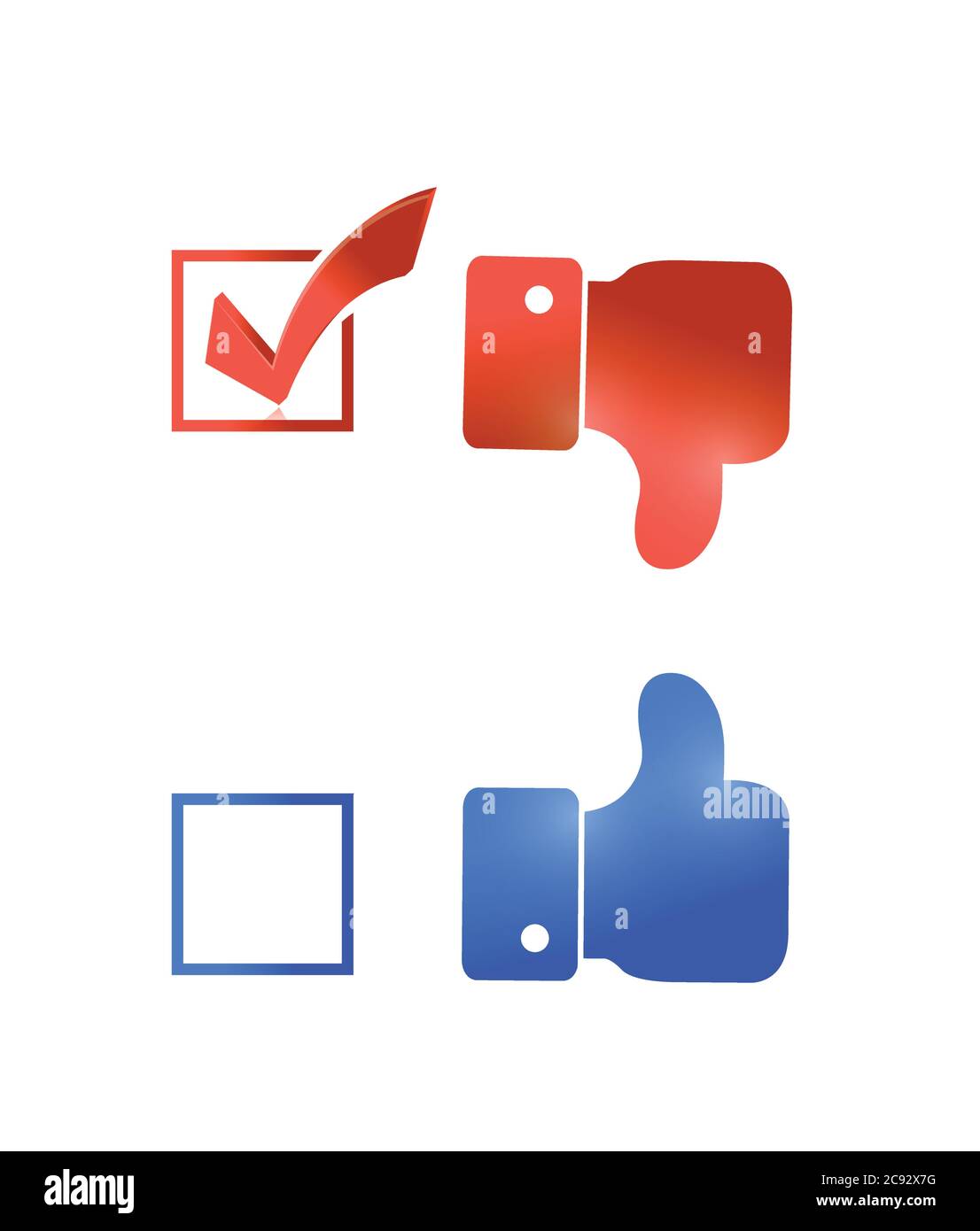 Thumbs down check mark tick illustration design over a white background ...