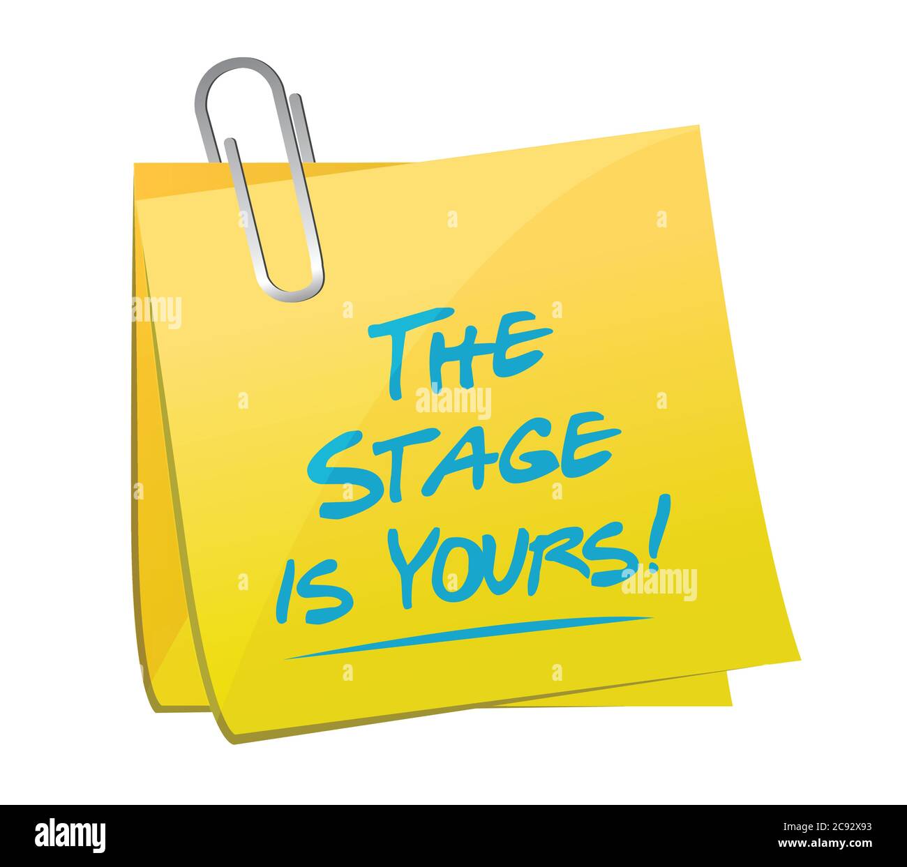 The stage is yours memo post illustration design over a white ...