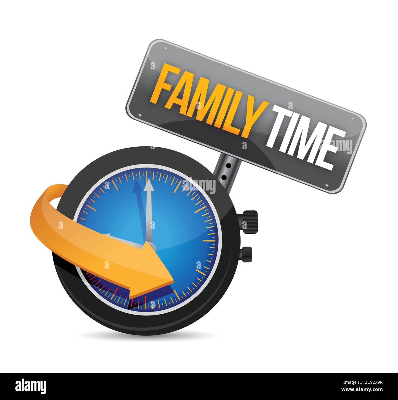 Family time watch illustration design over a white background Stock ...