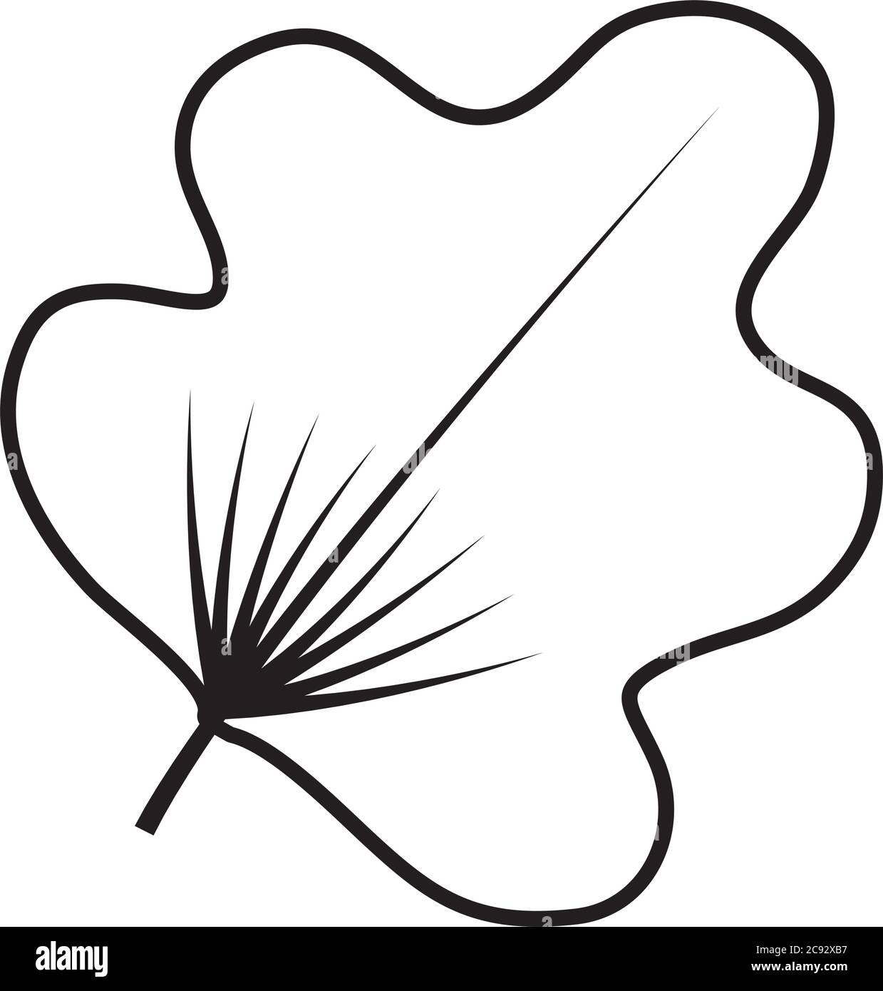 tropical leaf line style icon design of Natural floral nature and plant ...