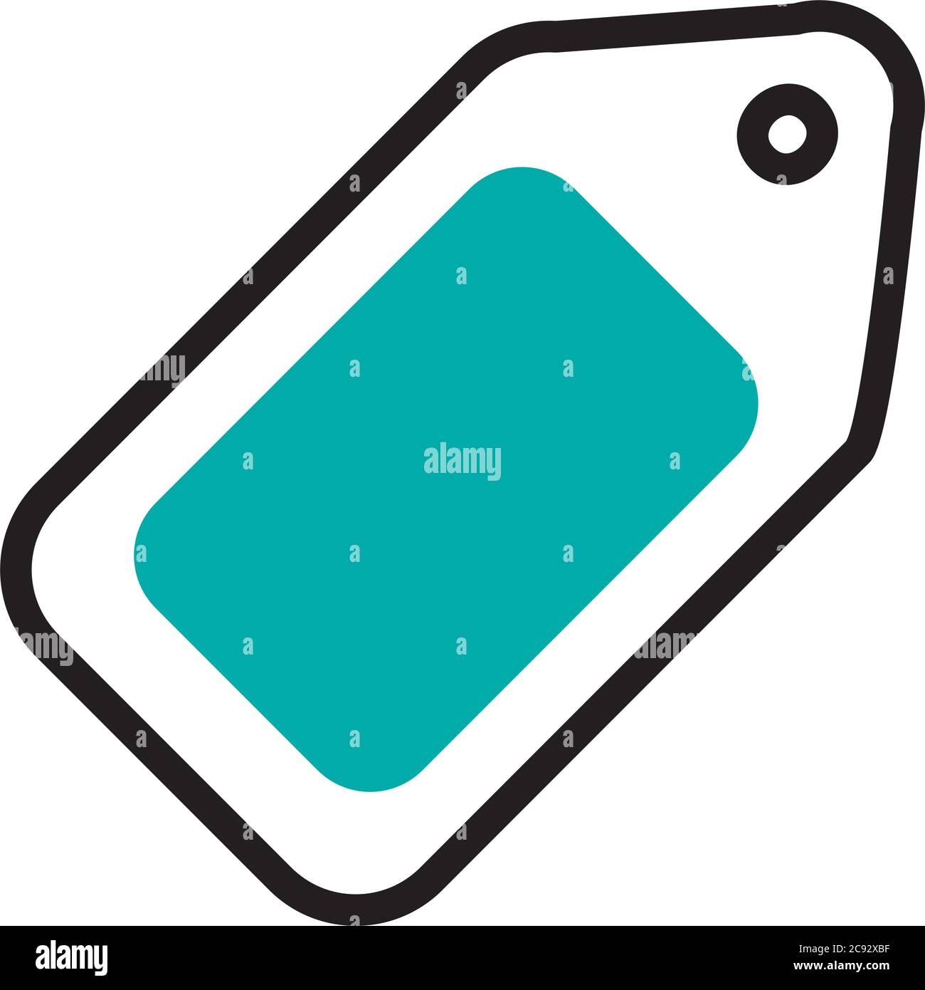 tag icon over white background, half line half color style, vector ...