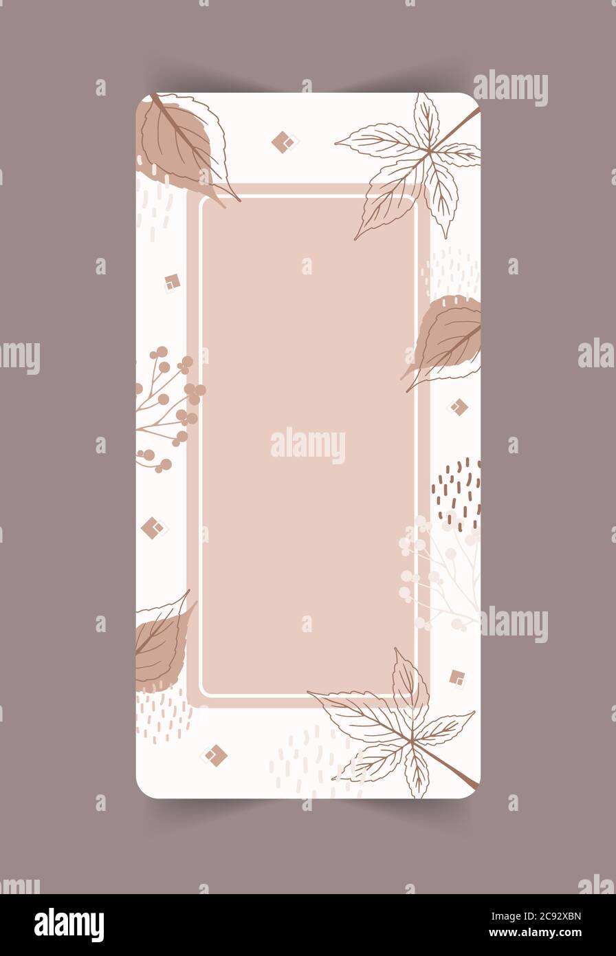 Stories template. Abstract vertical background with autumn elements ...