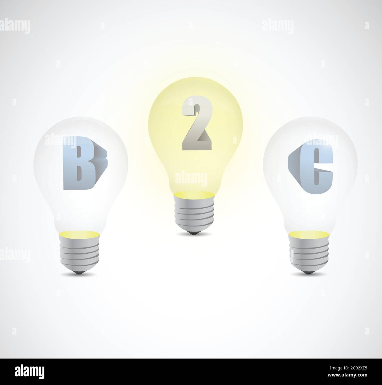 Business two customer light bulb illustration design over a white ...
