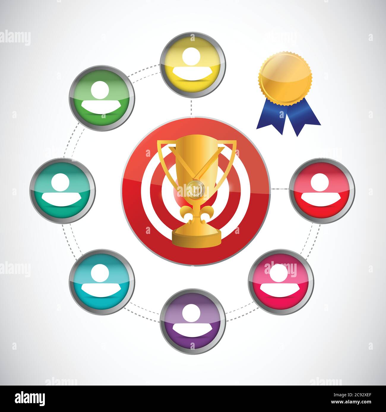 Target sports victory network illustration design over a white ...