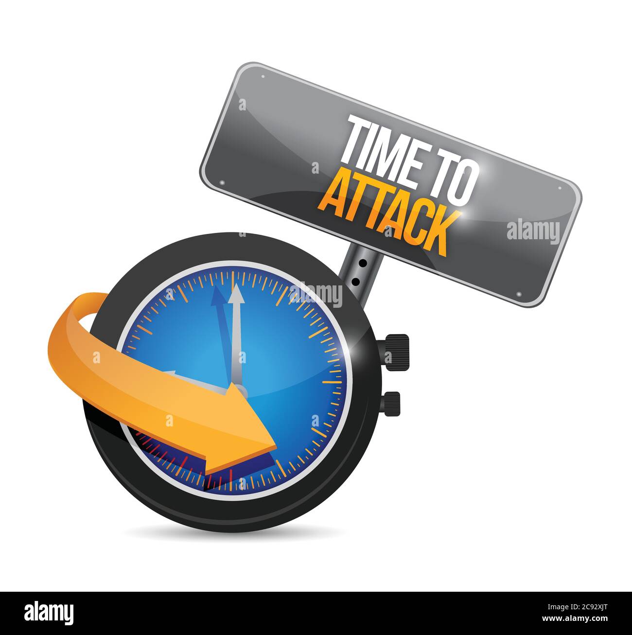 Time to attack concept illustration design over a white background ...
