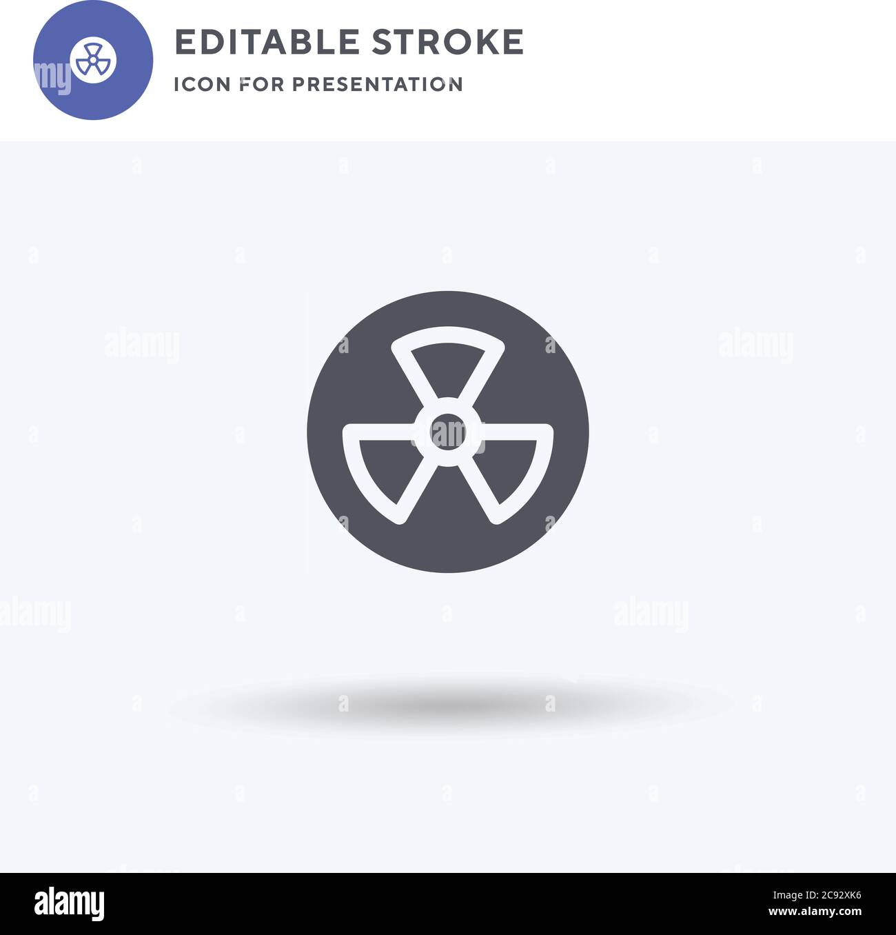 Radioactive icon vector, filled flat sign, solid pictogram isolated on ...