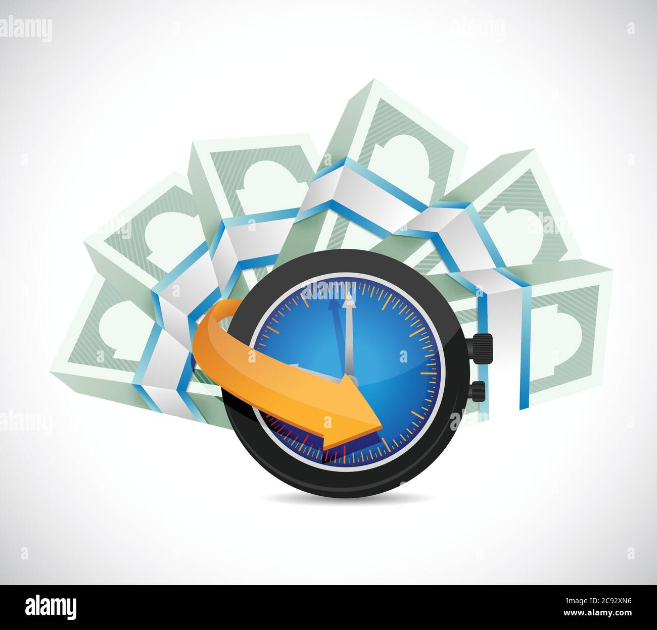 Time is money concept illustration design over a white background Stock ...