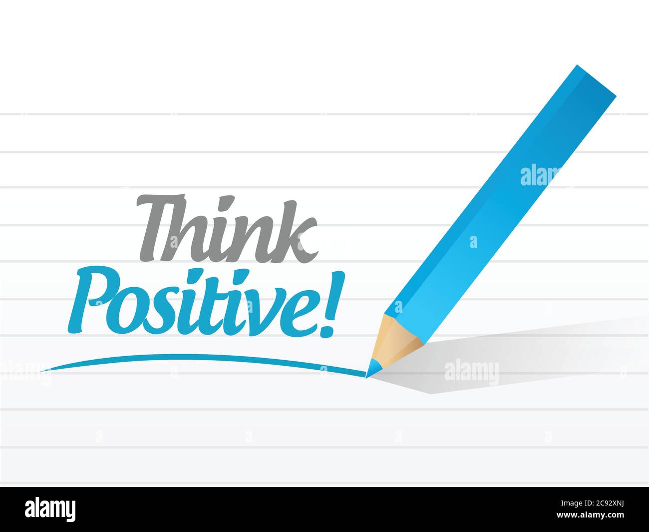 Think positive message illustration design over a white background ...