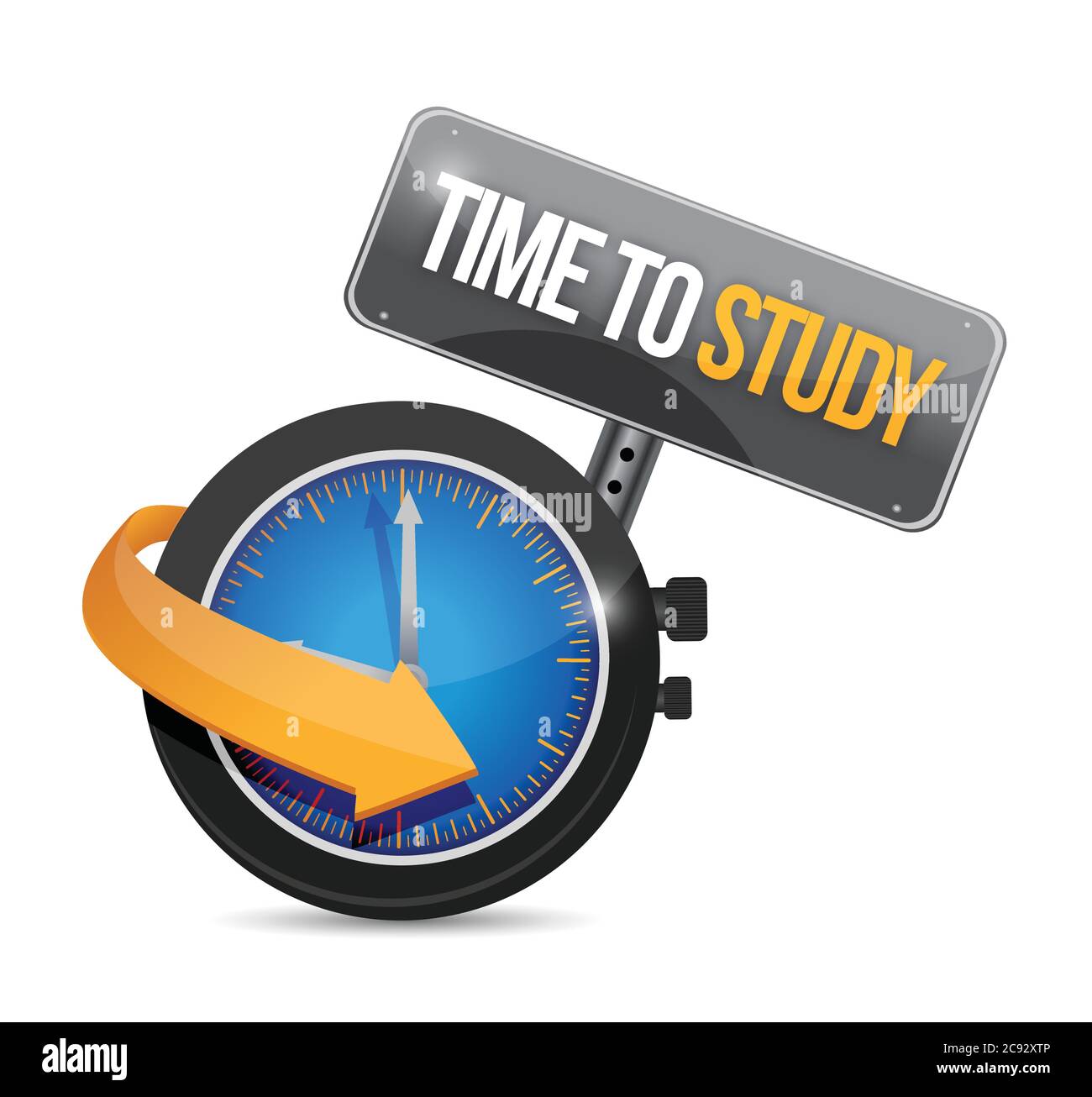 Time to study sign illustration design over a white background Stock ...