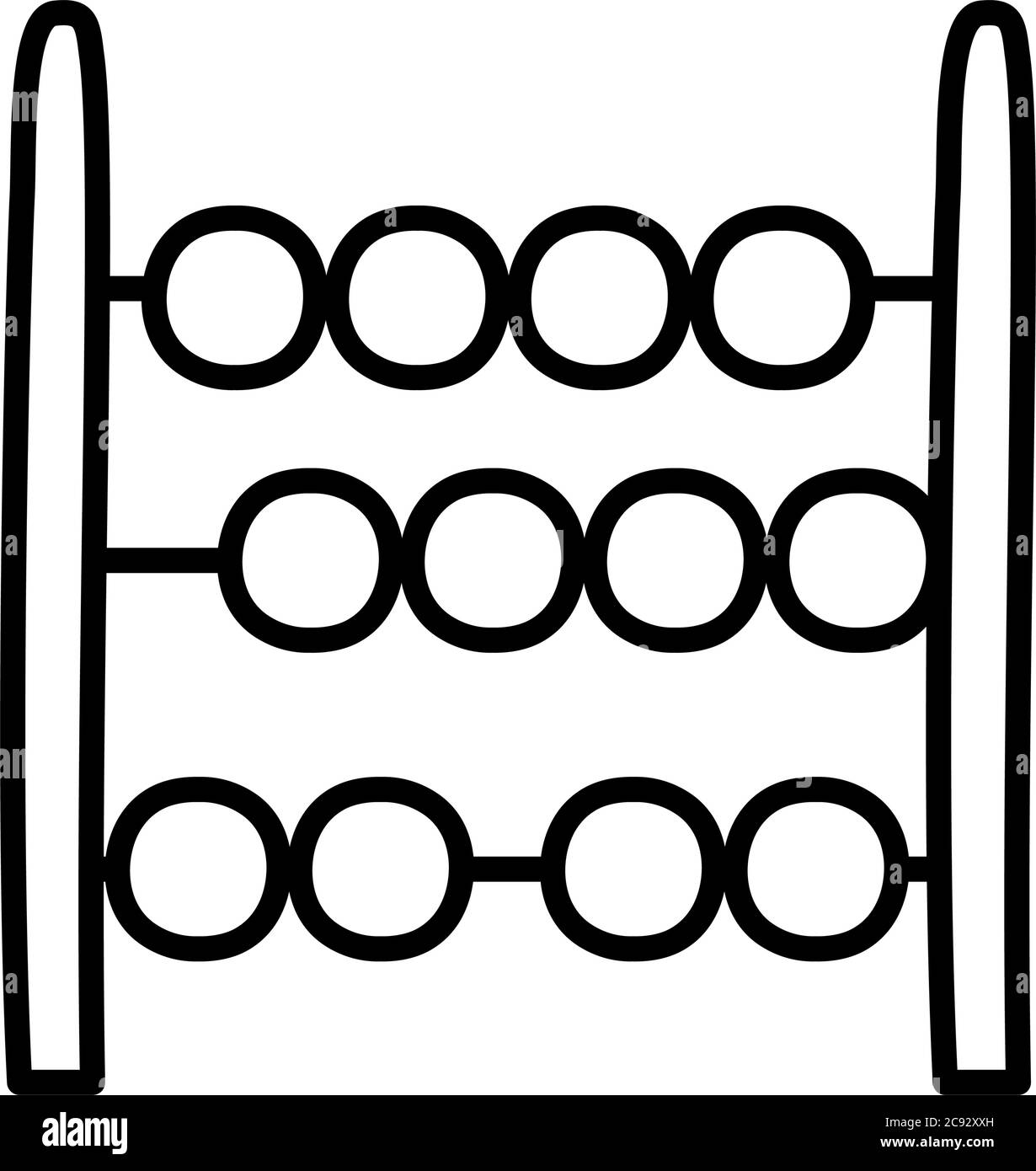 abacus tool icon over white background, line style, vector illustration ...