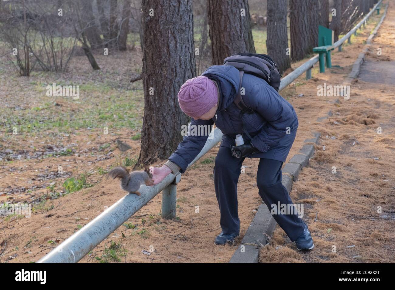 Woman feeds from palm hi-res stock photography and images - Alamy