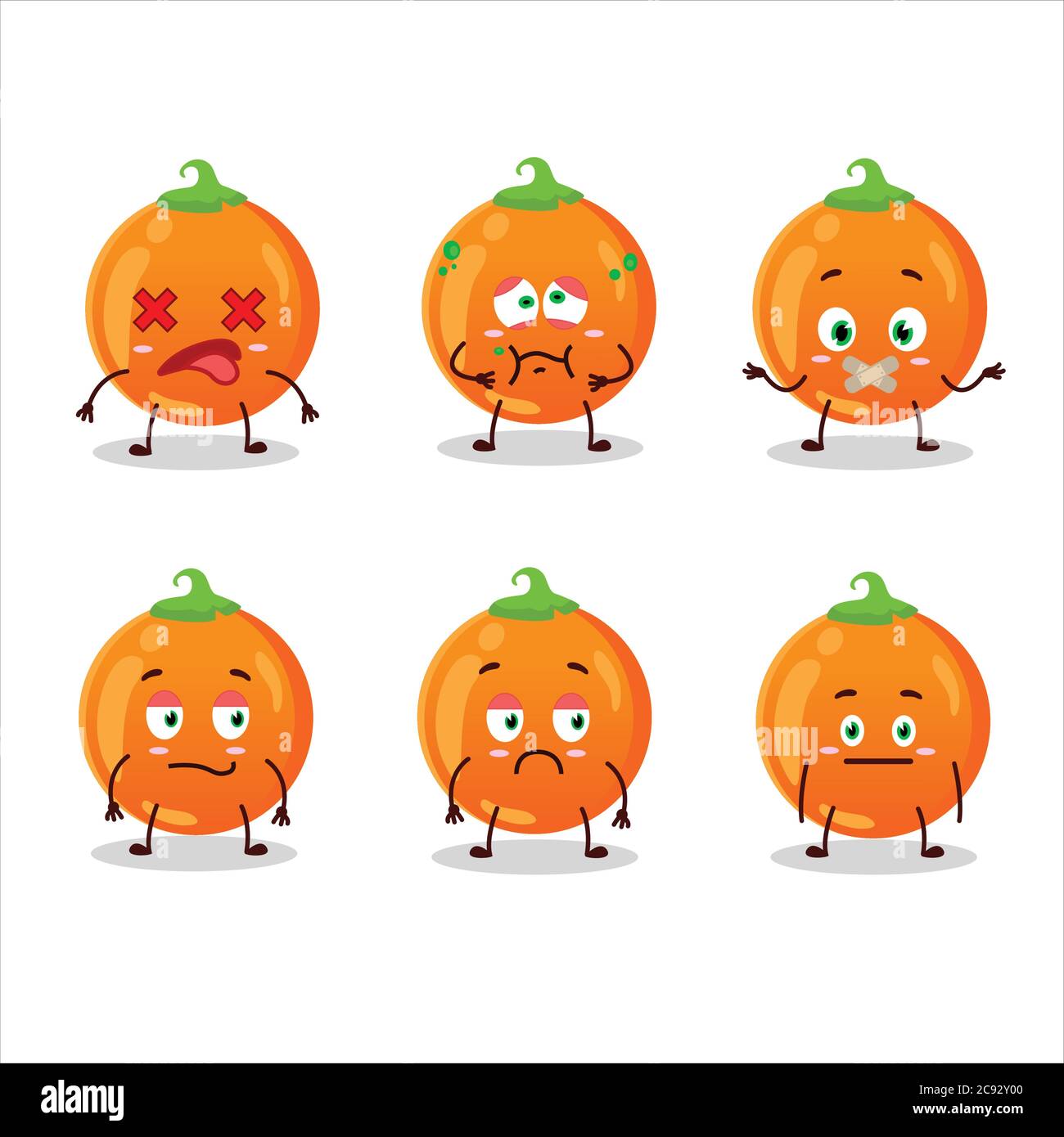 Halloween orange candy cartoon character with nope expression Stock ...