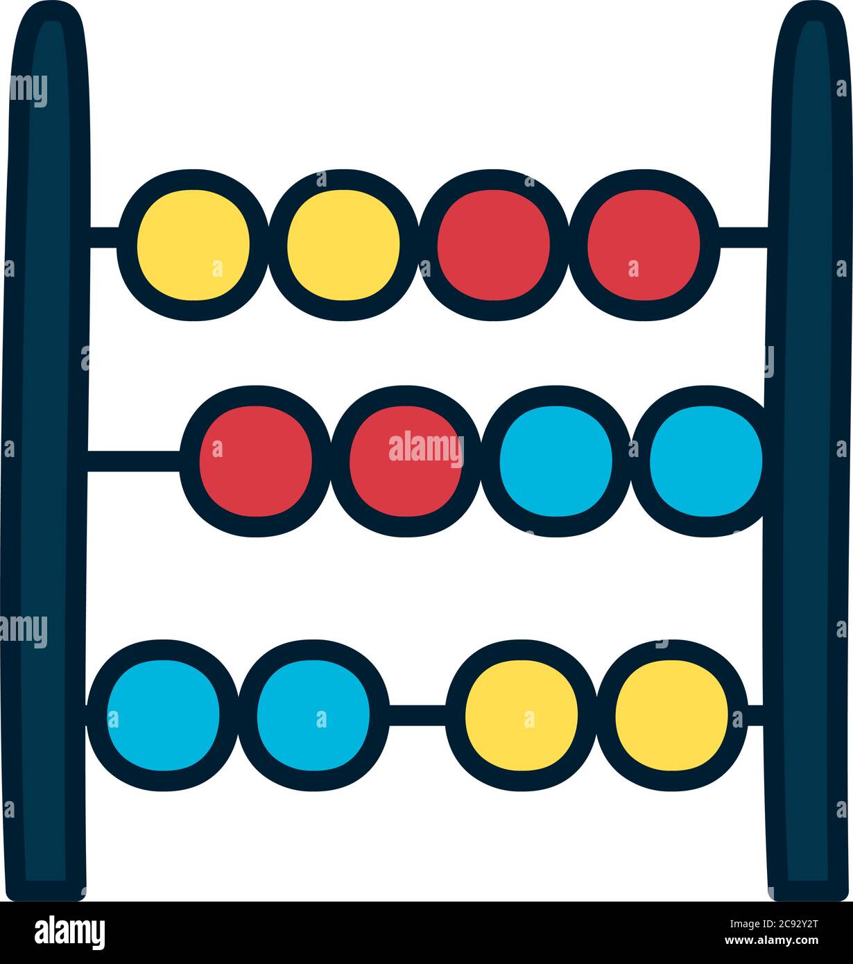 abacus tool icon over white background, fill and line style, vector ...