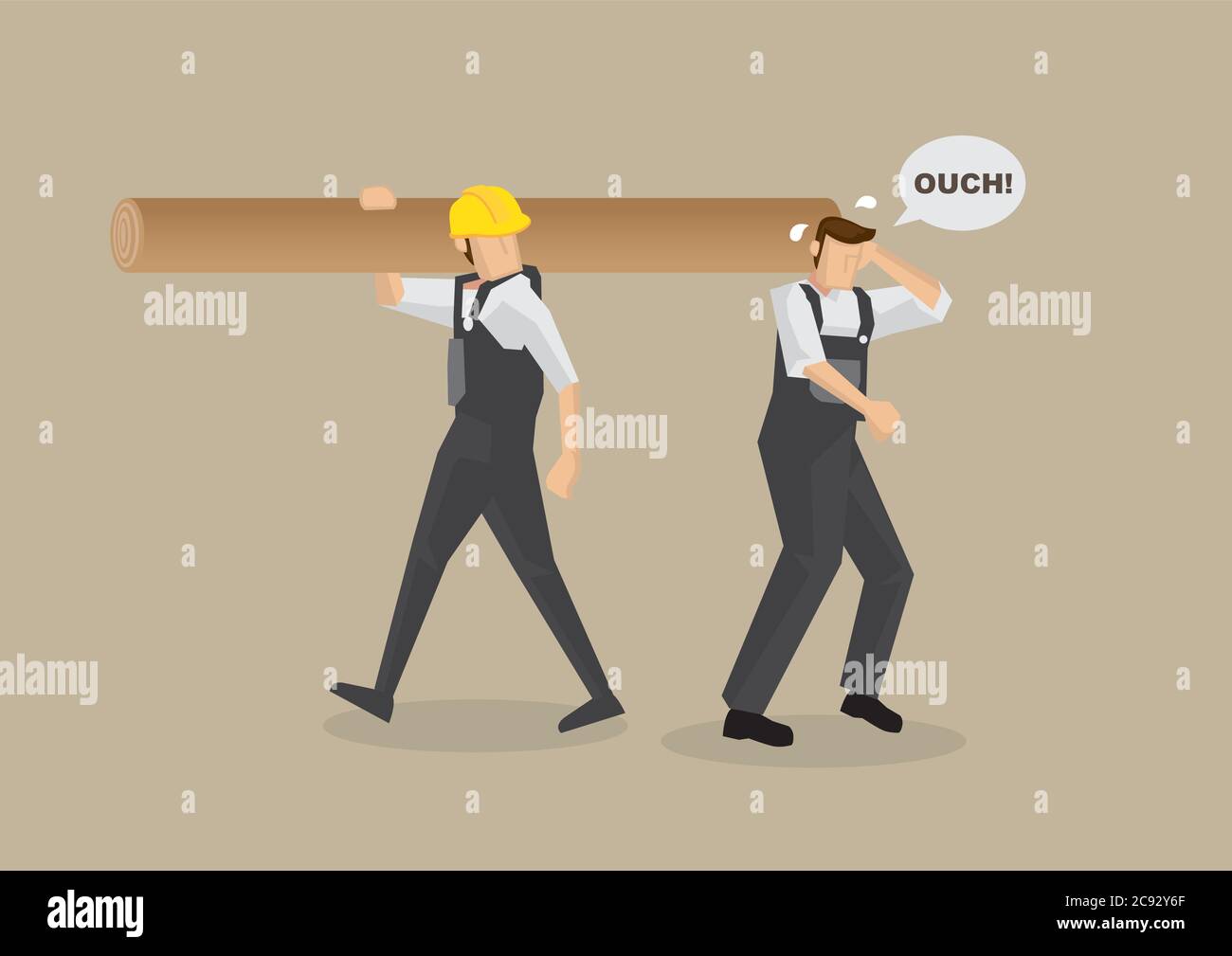 Men carrying log Stock Vector Images - Alamy