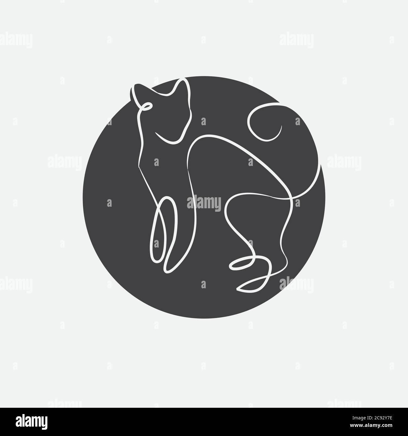 Cats, black lines. Linear design. Cats, vector illustration.cat Stock ...