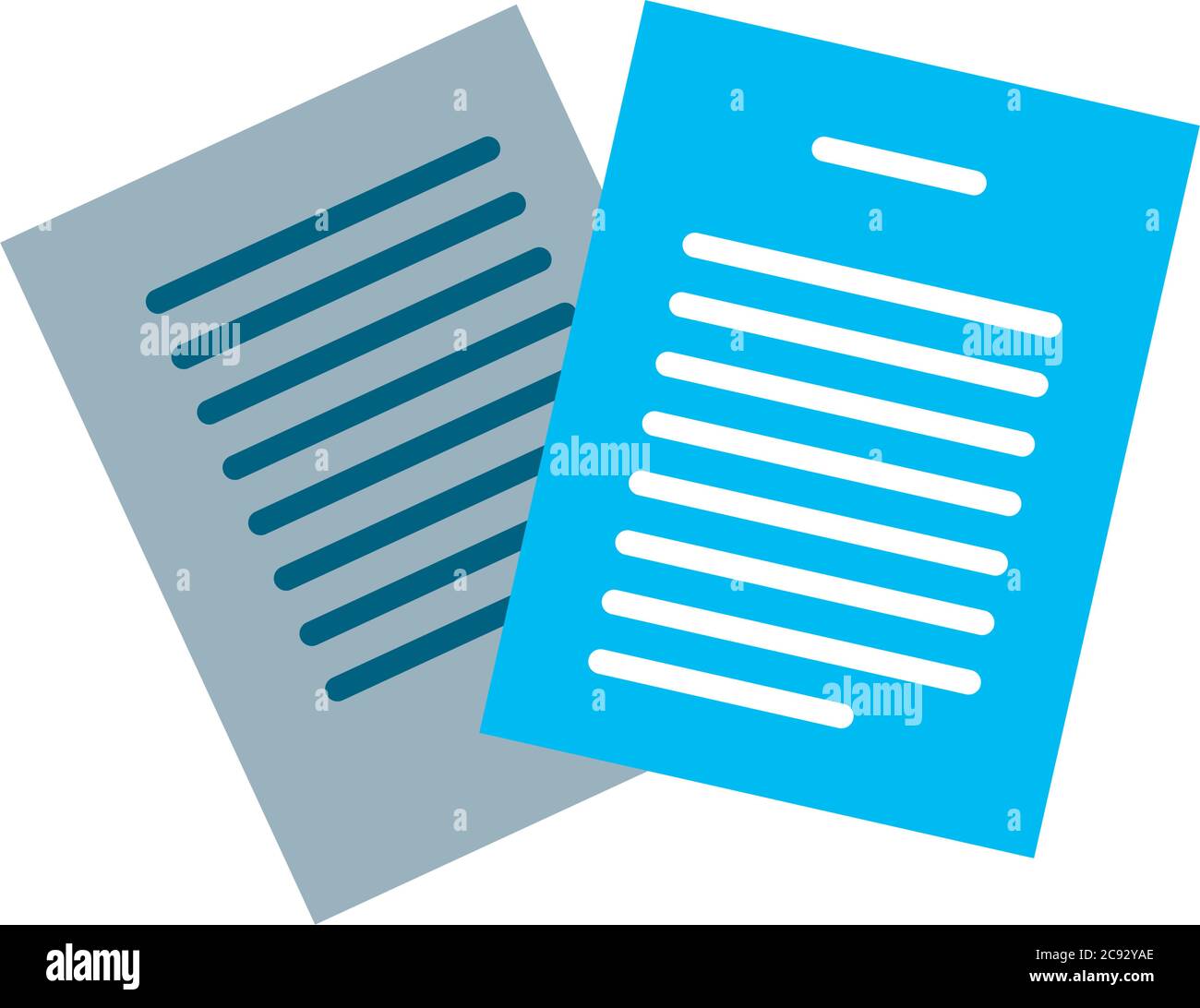 Documents papers flat style icon design, Data archive and information theme Vector illustration ...