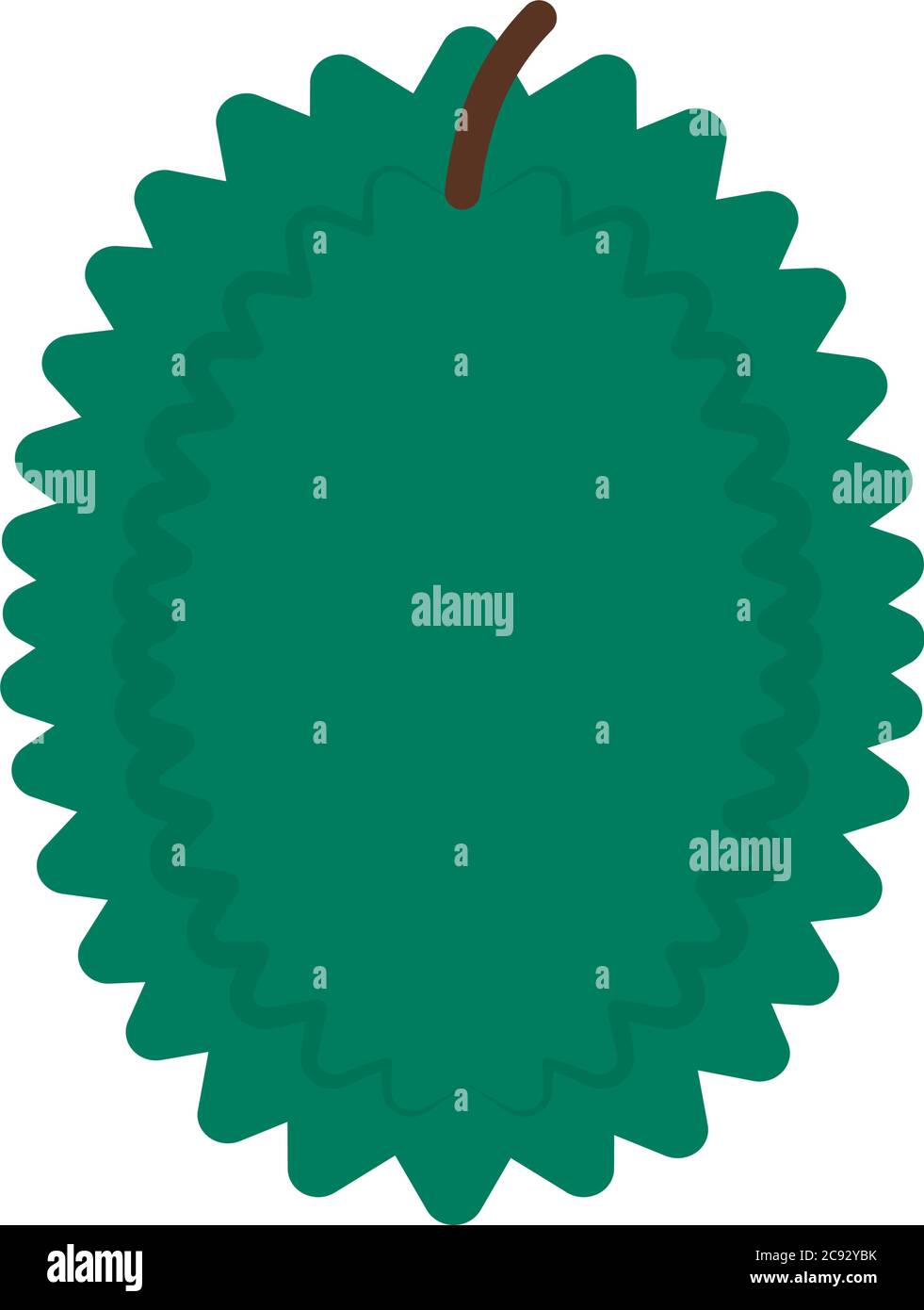 durian fruit icon over white background, flat style, vector ...