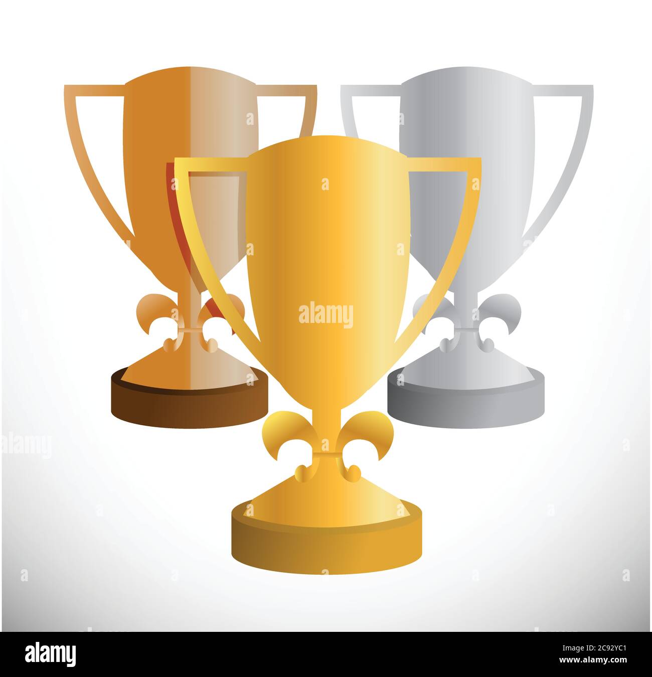 Set of trophies illustration design over a white background Stock ...