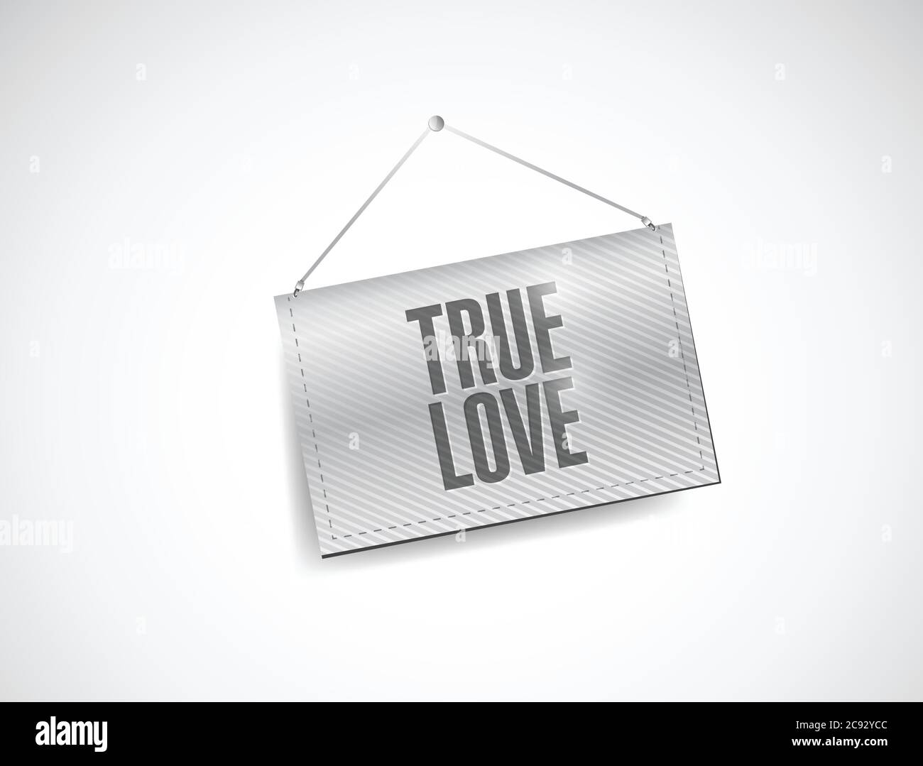 True love hanging banner illustration design over a white background ...