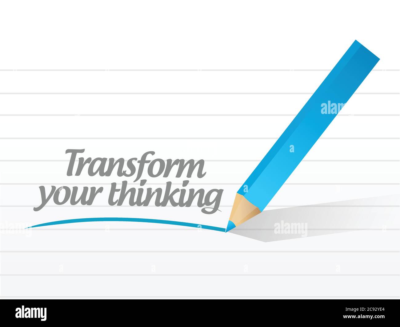 Transform your thinking message illustration design over a white ...