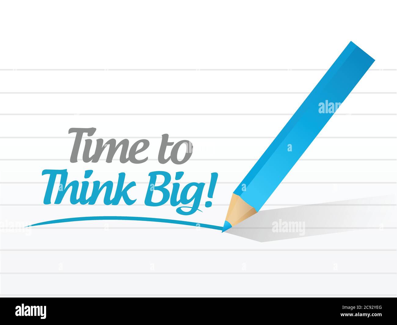 Time to think big message illustration design over a white background ...