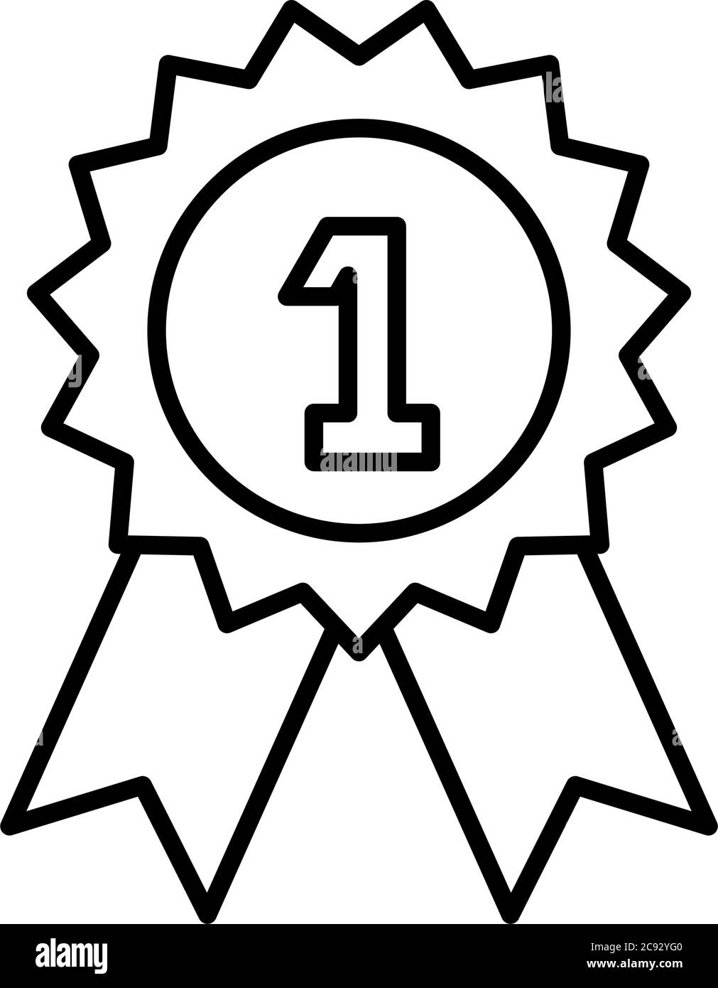 Number one seal stamp line style icon design, Winner first competition ...