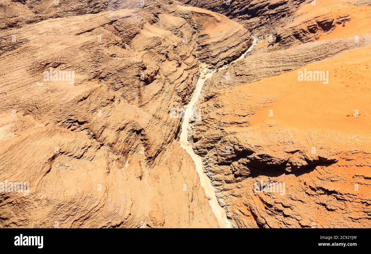Aerial view canyon sand dunes africa namib desert hi-res stock ...