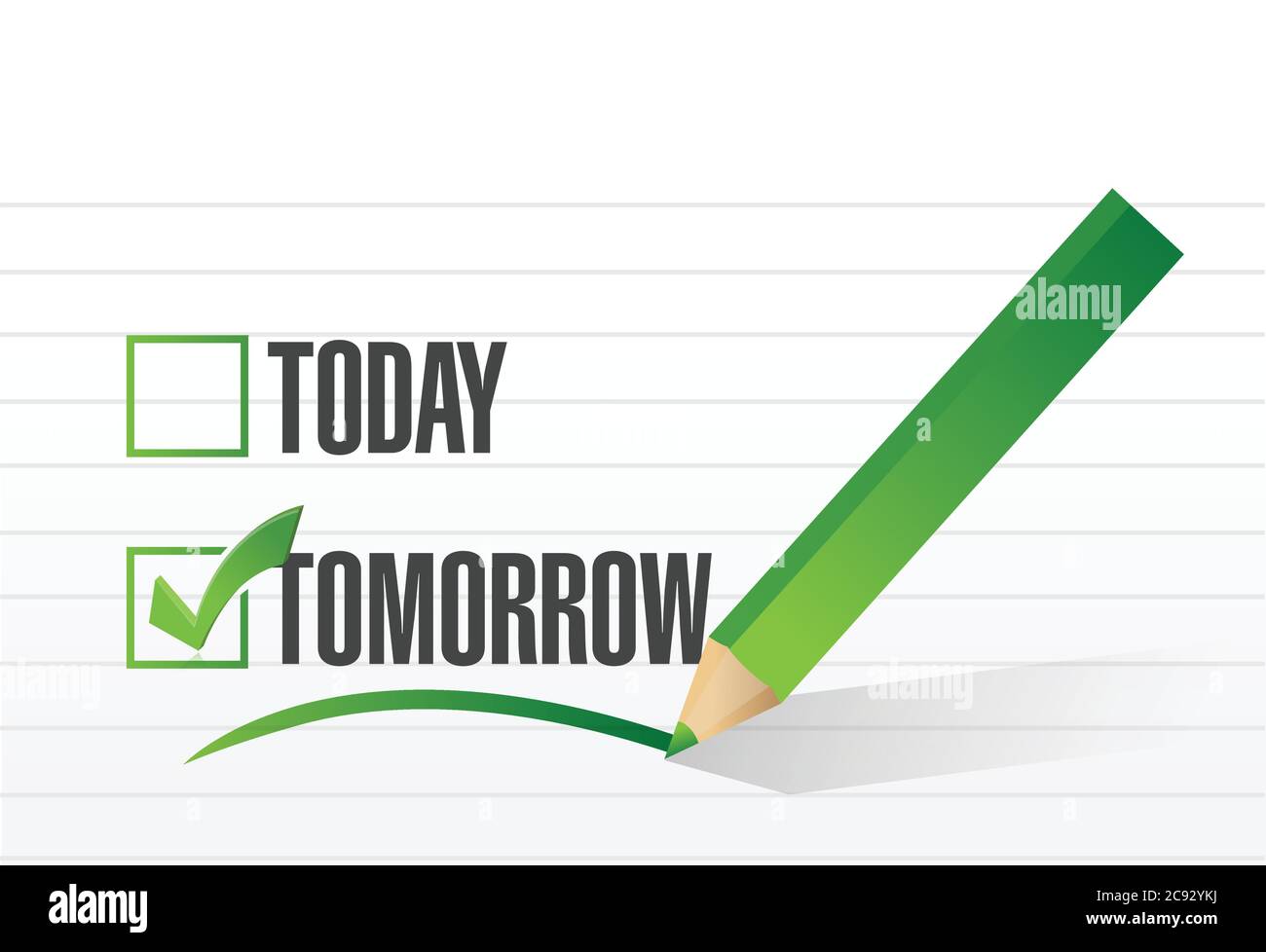 Tomorrow check mark illustration design over a white background Stock ...