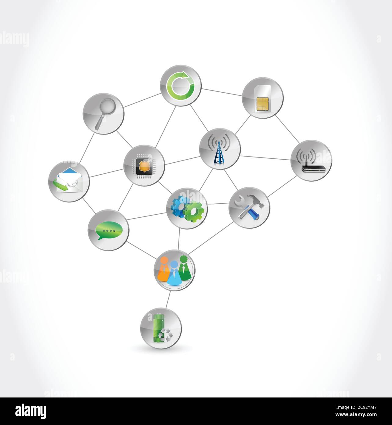 Tools brain mind links illustration design over a white background ...