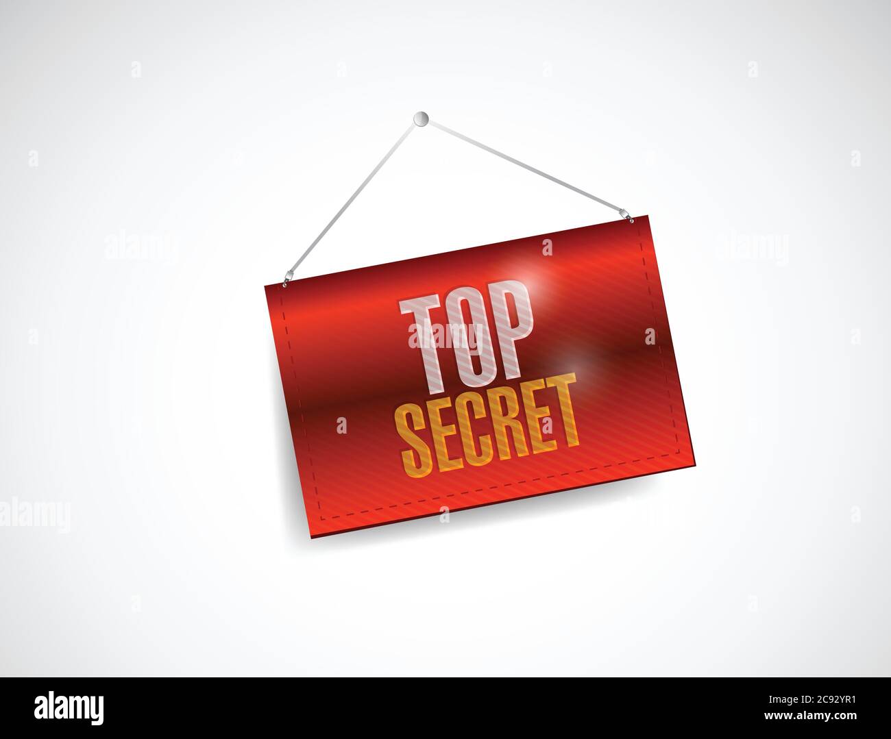 Top secret hanging banner illustration design over white Stock Vector ...