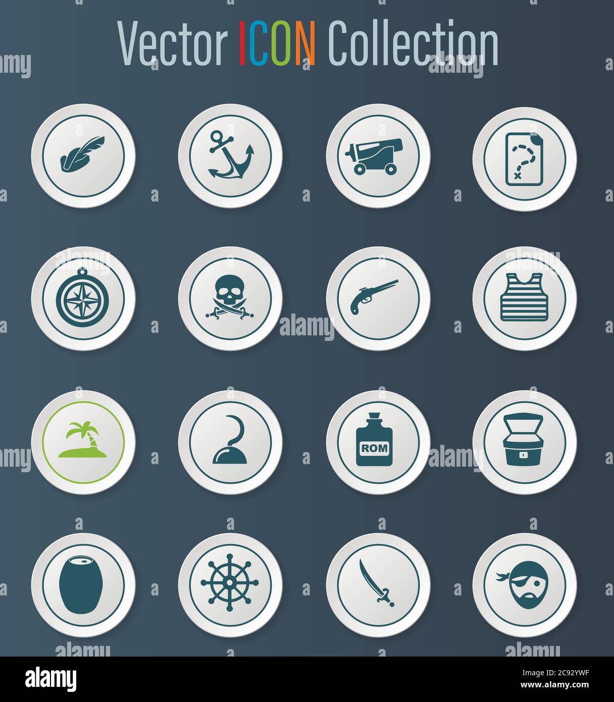 Pirates icons set Stock Vector Image & Art - Alamy