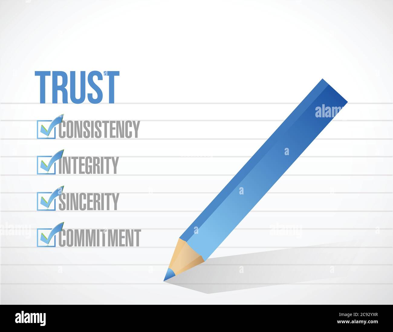 Trust check mark list illustration design over a white background Stock ...