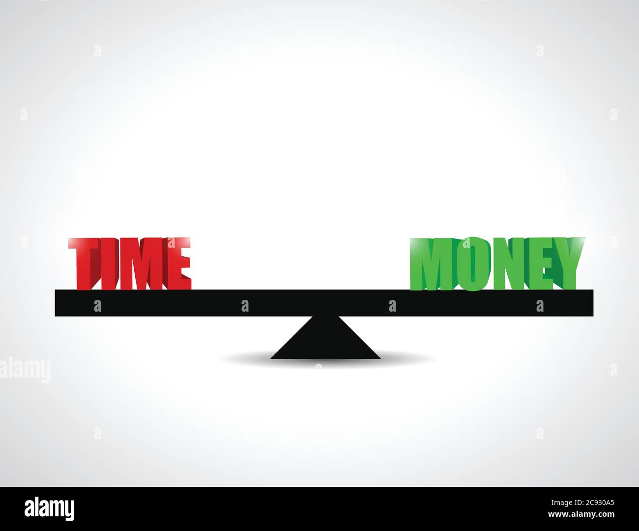 Time versus money balance illustration design over a white background ...