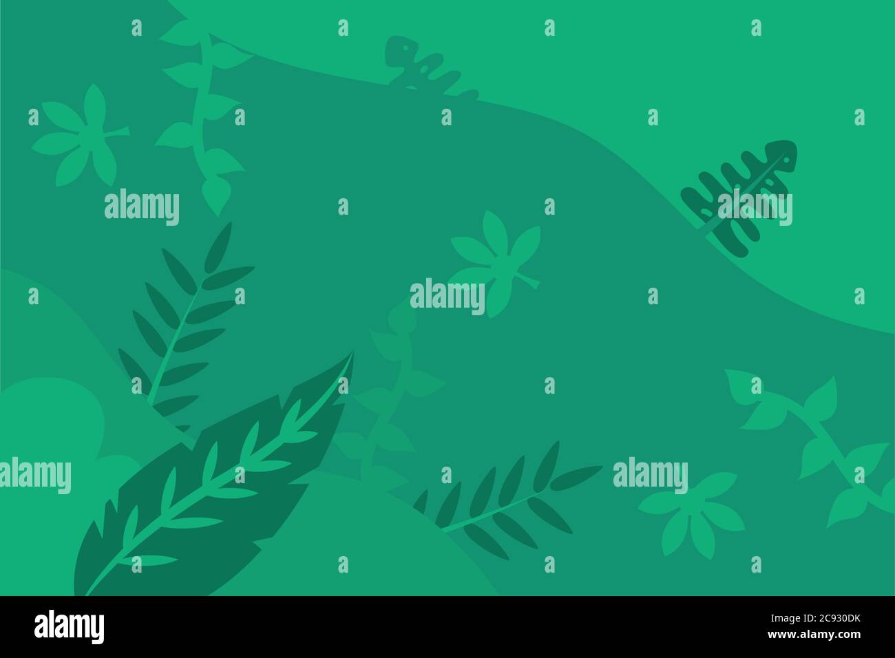 Green banner with leaves design, Summer vacation tropical and ...