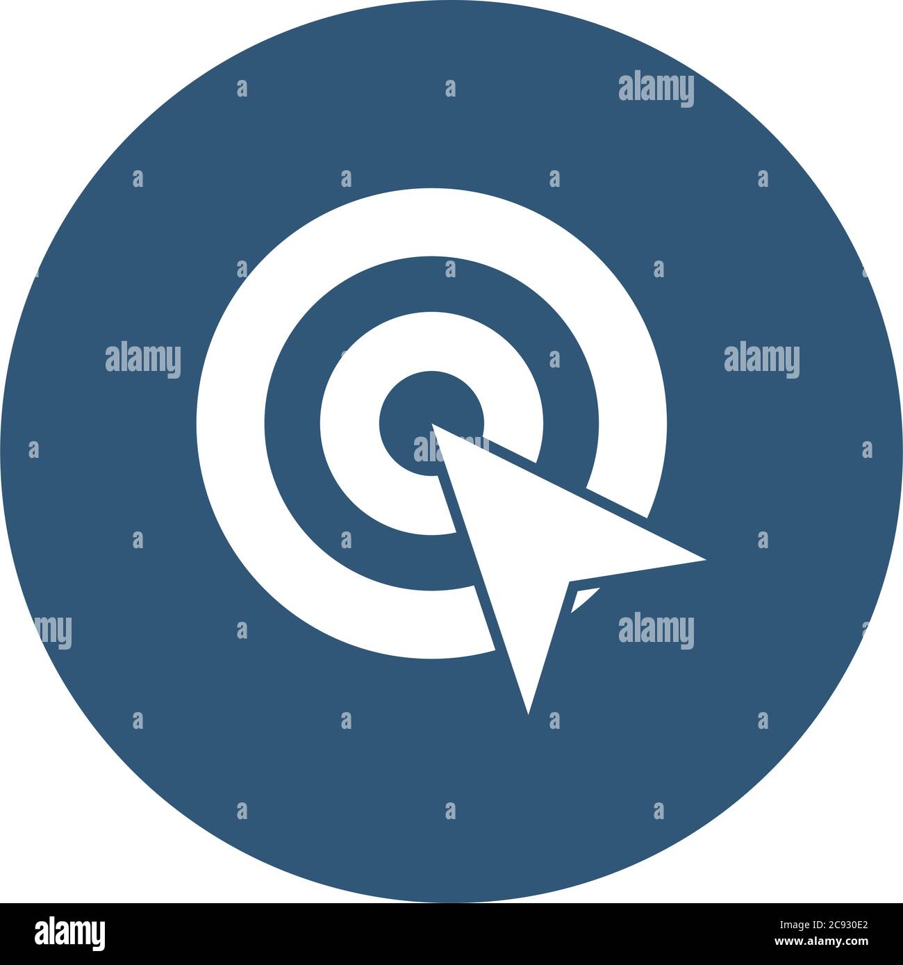 target and arrow cursor icon over white background, block style, vector ...