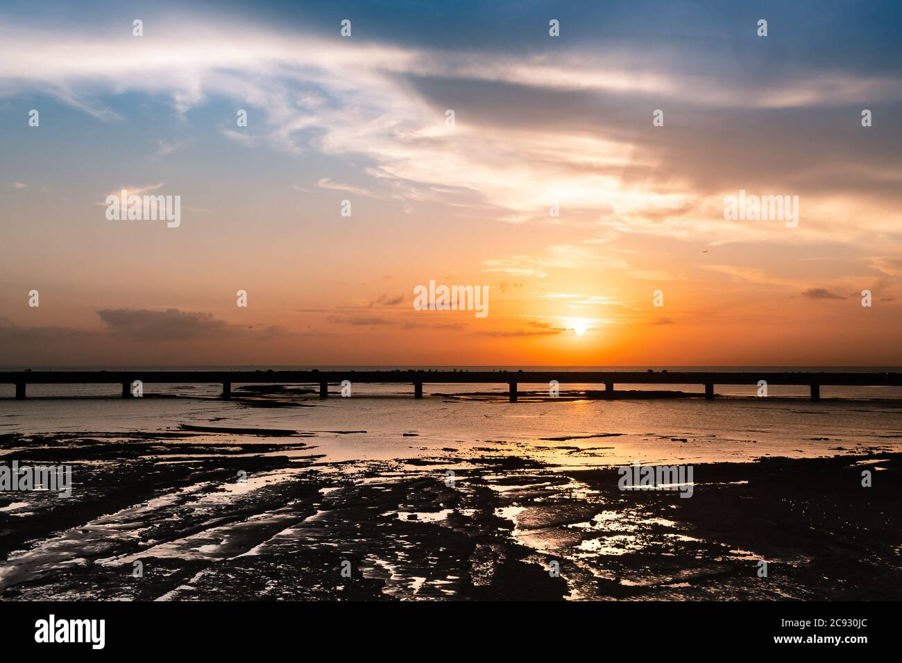 Mesmerizing scenery of a sea at sunset Stock Photo - Alamy