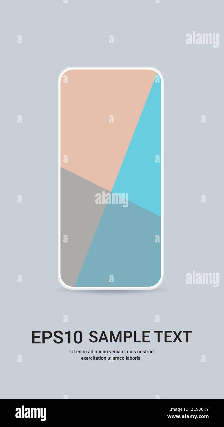 smartphone with colored screen realistic mockup gadgets and devices ...