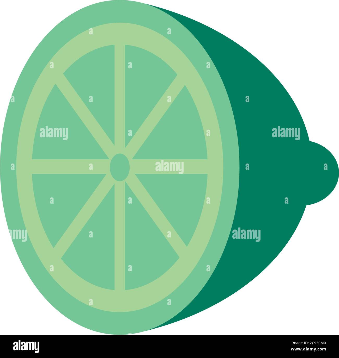 half lemon icon over white background, flat style, vector illustration ...