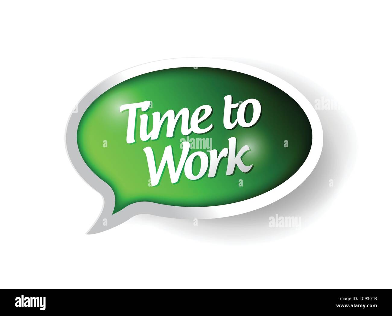 Time to work message bubble illustration design over white Stock Vector ...